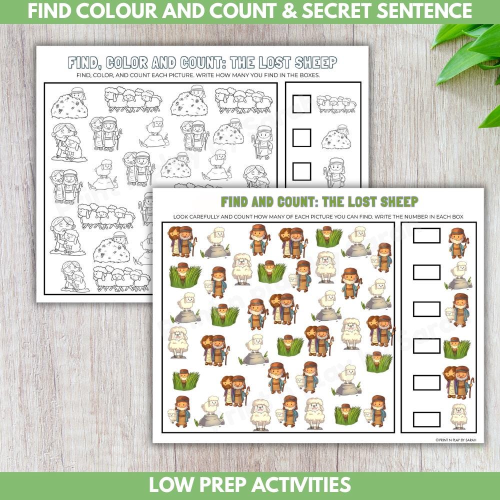 Parable of the Lost Sheep Christian Activities for Kids | Printable ...