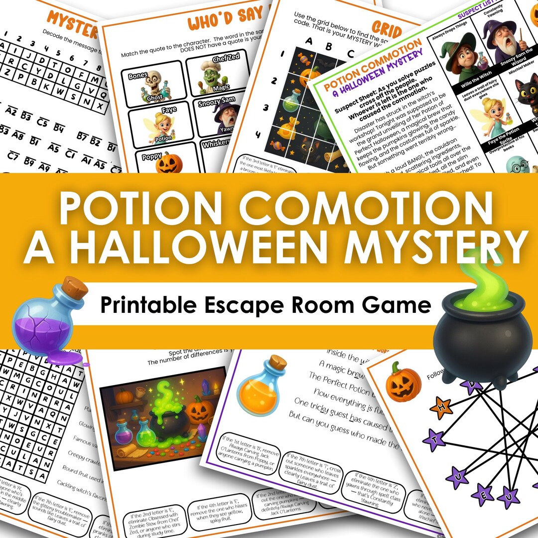 Halloween Escape Room for Kids | Printable Mystery Game PDF ...