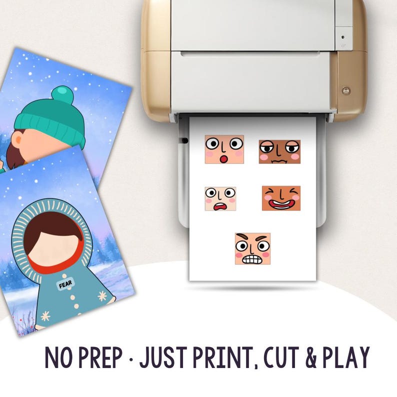 Winter Emotions Matching Activity for Kids | Feelings Face Match ...