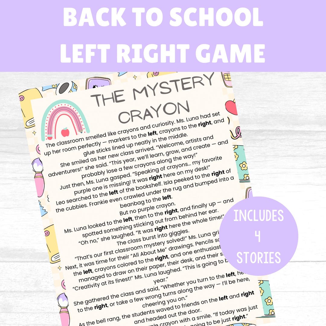 Start of the Year Left & Right Game, Classroom Ice Breaker, Back to ...