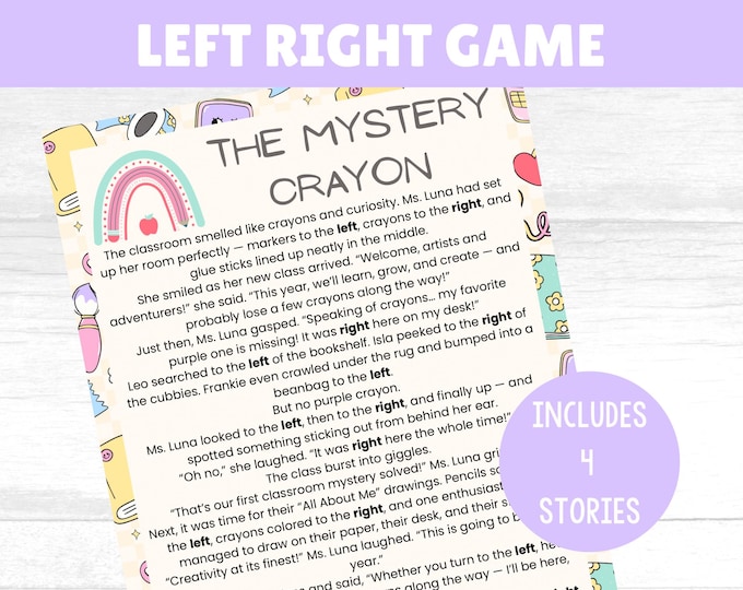 Start of the Year Left & Right Game, Classroom Ice Breaker, Back to ...
