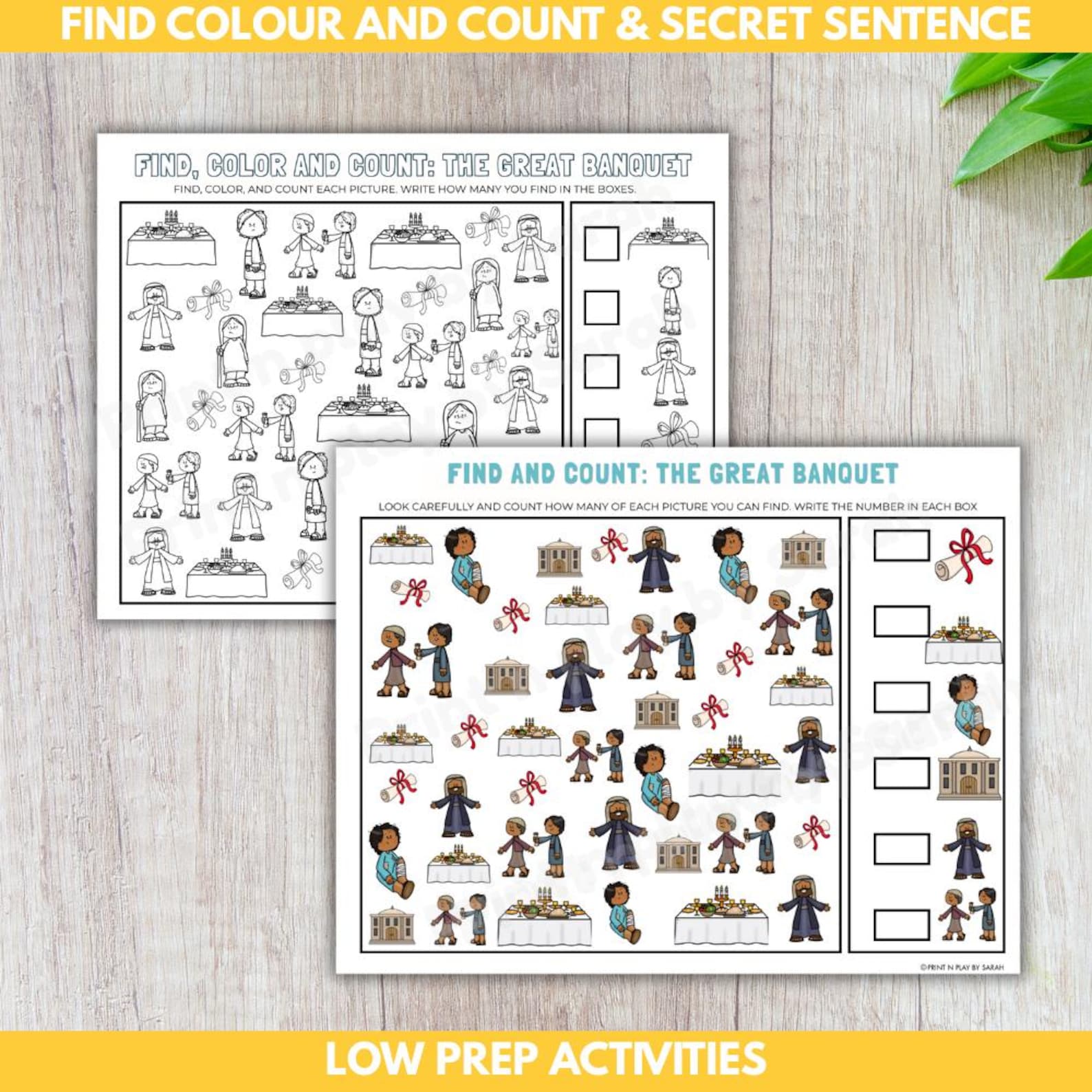 Parable of the Great Banquet Activity Placemat for Kids | Printable ...