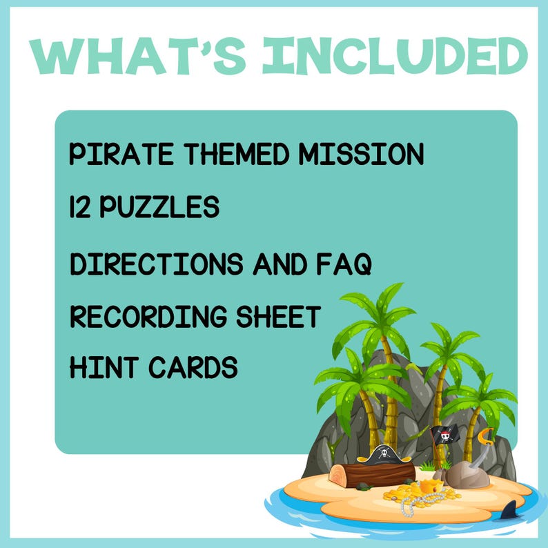 Pirate Escape Room Printable for Kids Aged 7 to 12 Fun Birthday Party ...
