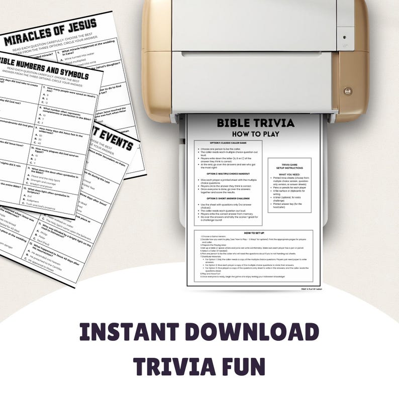 Bible Trivia Bundle – 10 Printable Quiz Sets + Answer Keys, Youth Group ...