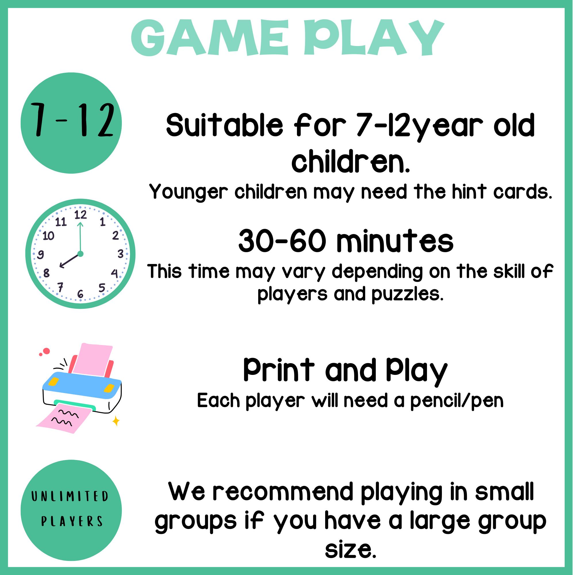 Space Escape Room Printable for Kids Aged 7 to 12 Fun Birthday Party ...