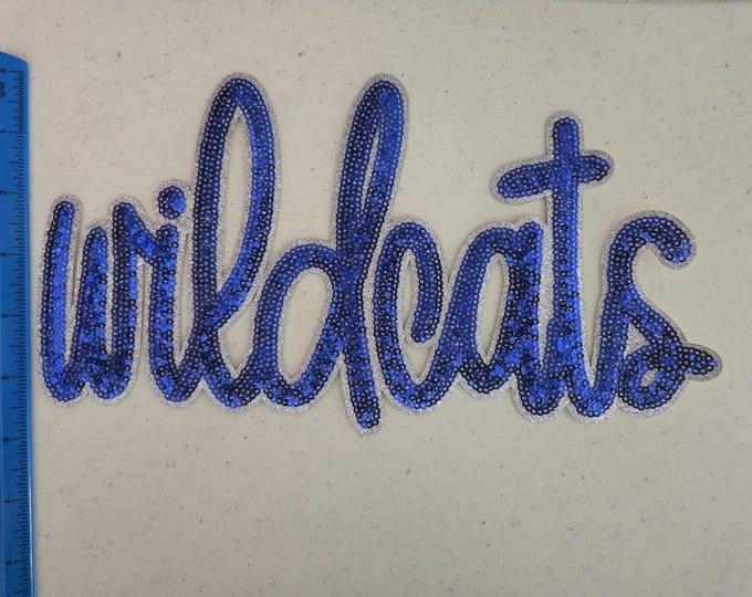 Wildcats Royal Blue Sequin and Silver Glitter Patch - Etsy