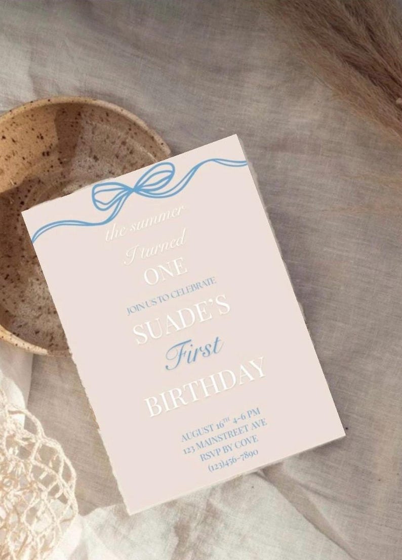 The Summer I Turned One Birthday Invite - Etsy