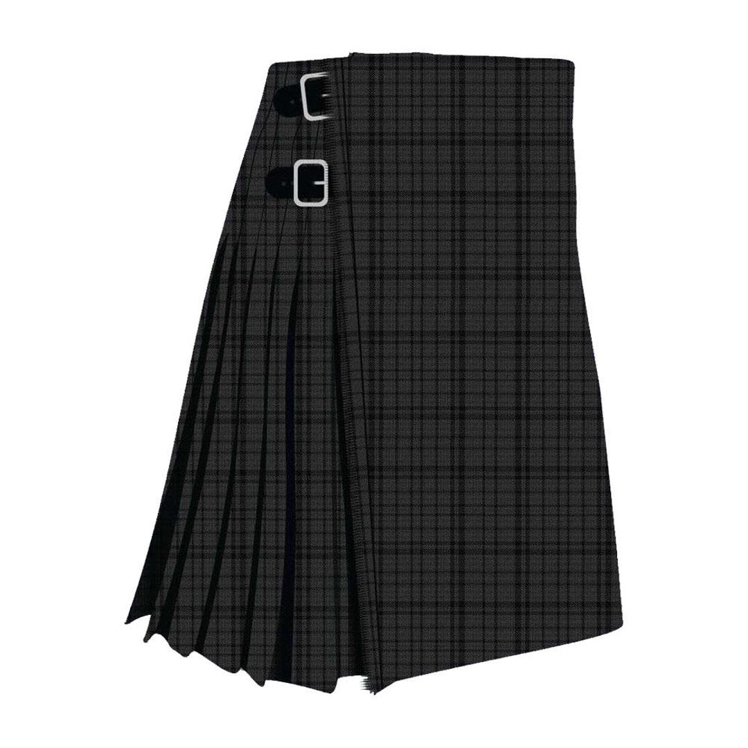 Dark Shadow Tartan Kilt - Traditional Highland Heavyweight 16 Oz 8 Yard ...