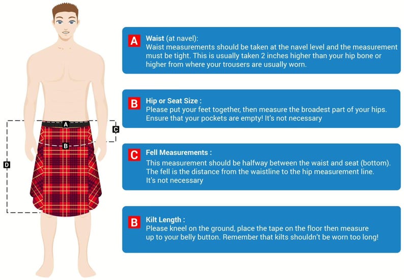 Smith Modern Tartan Kilt - Traditional Highland Heavyweight 16 Oz 8 ...