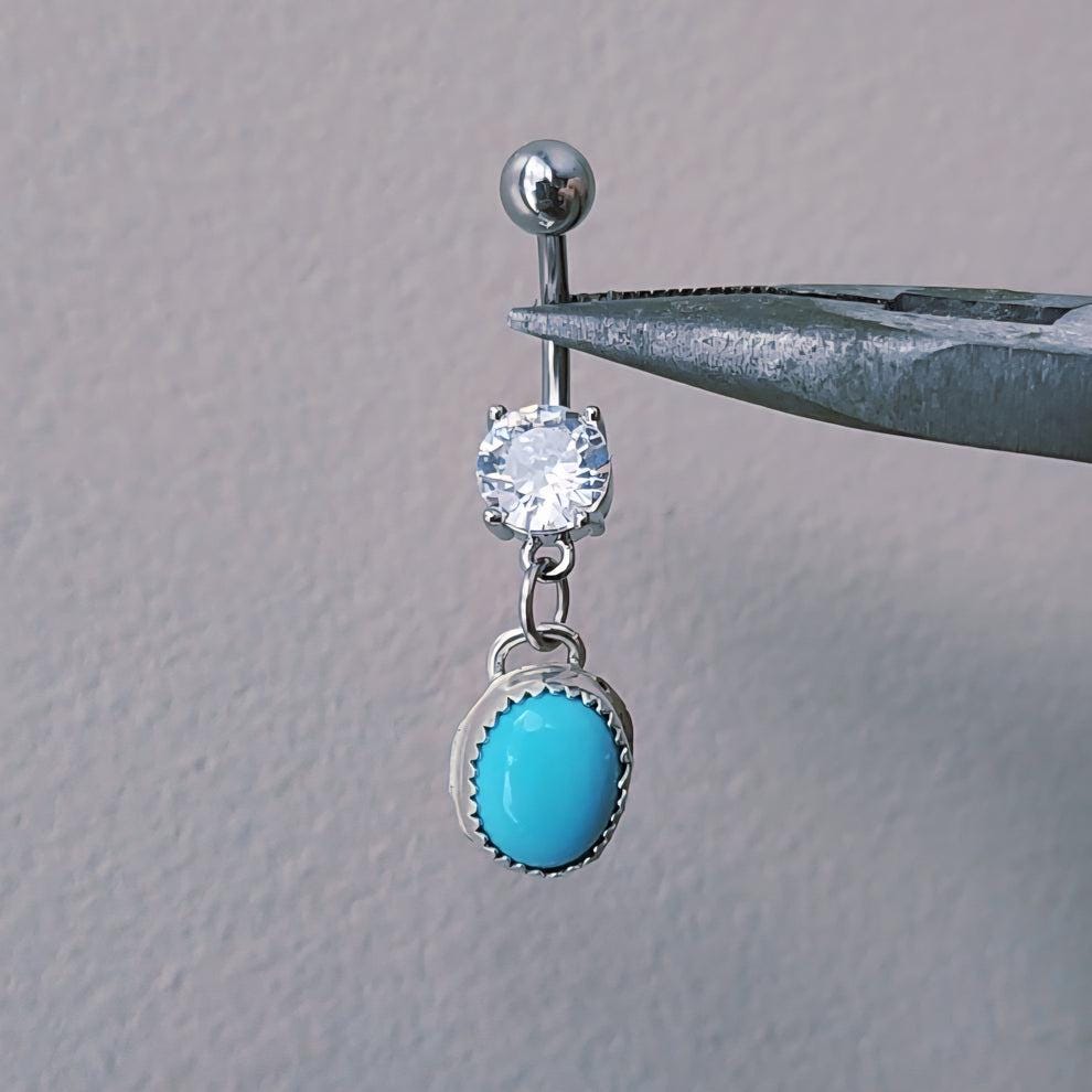 Turquoise Belly Button Ring - Etsy