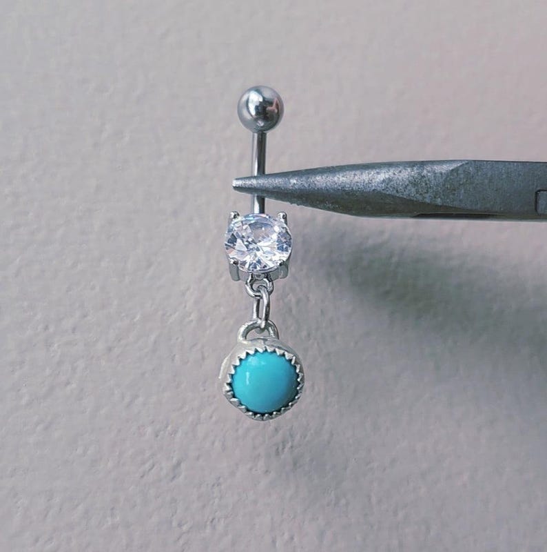 Turquoise Belly Button Ring - Etsy