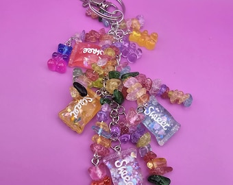 Candy Corn Keychain - Seasonal Gummy Bear and Lollipop Holiday Purse ...