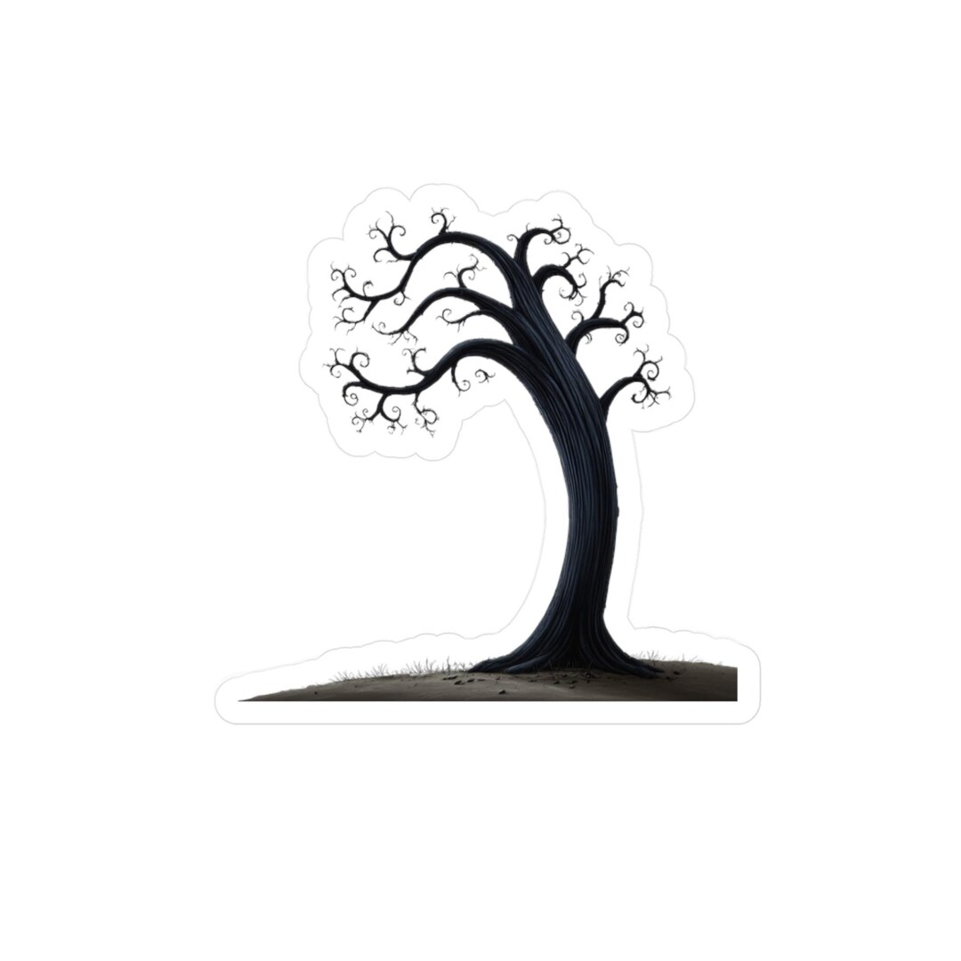 Gothic Tree Vinyl Decals in Tim Burton Style | Aesthetic Wall Decor ...