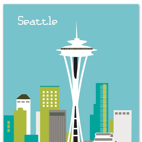Seattle City Skyline - Etsy