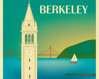 Berkeley Skyline Poster Art Print California CA | Etsy