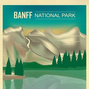 Banff National Park Poster, National Park Art, Canada Travel Poster ...
