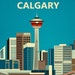 Calgary Skyline Print, Canada Travel Poster, Calgary Map Print, Calgary ...