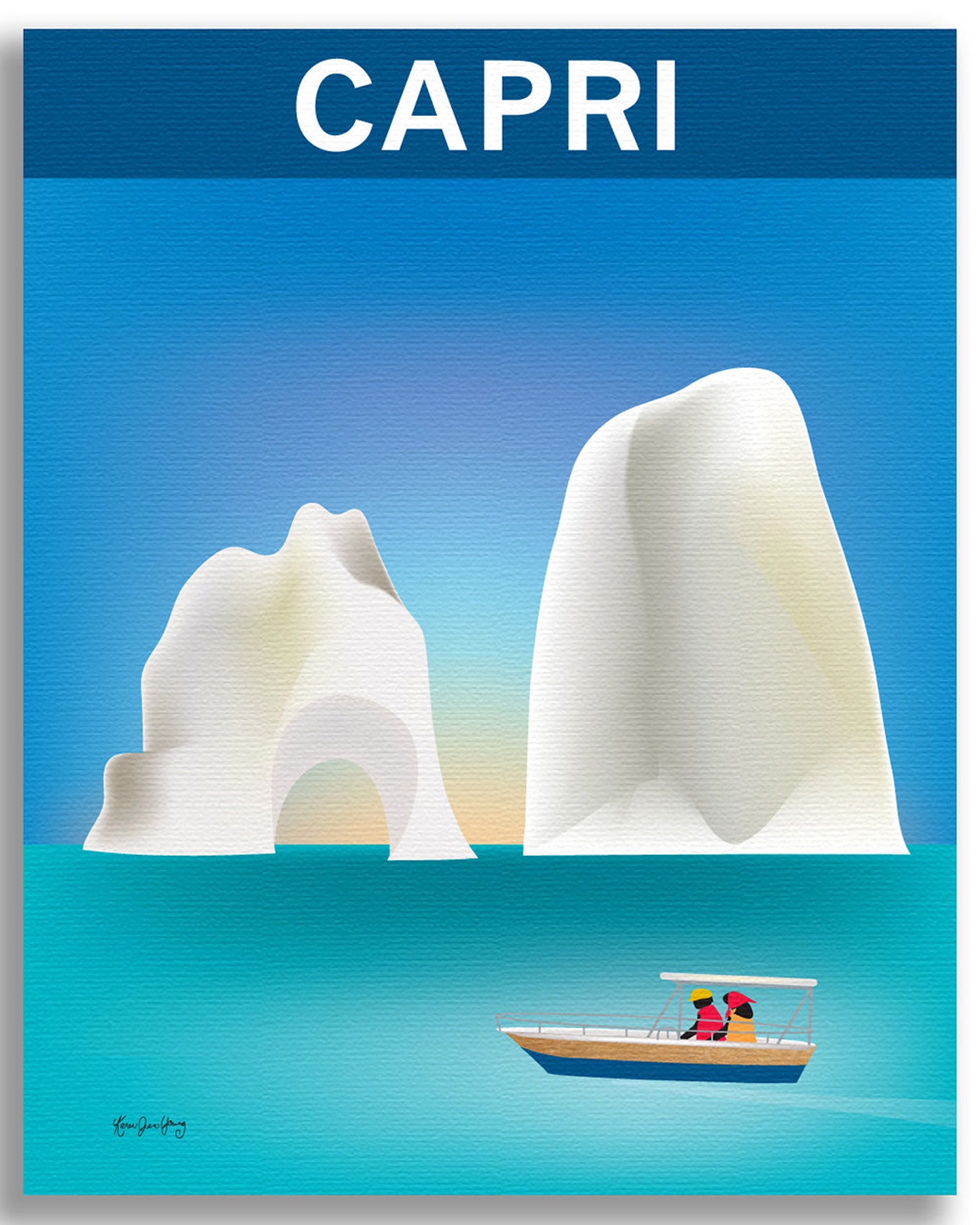 Capri Art Print Skyline, Capri Poster, Vertical Print, Capri Italy ...