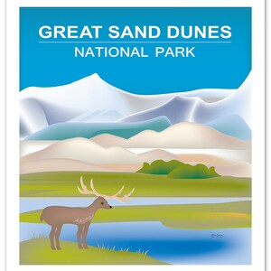 Great Sand Dunes Park Poster, National Park Art, Colorado Print, Great ...