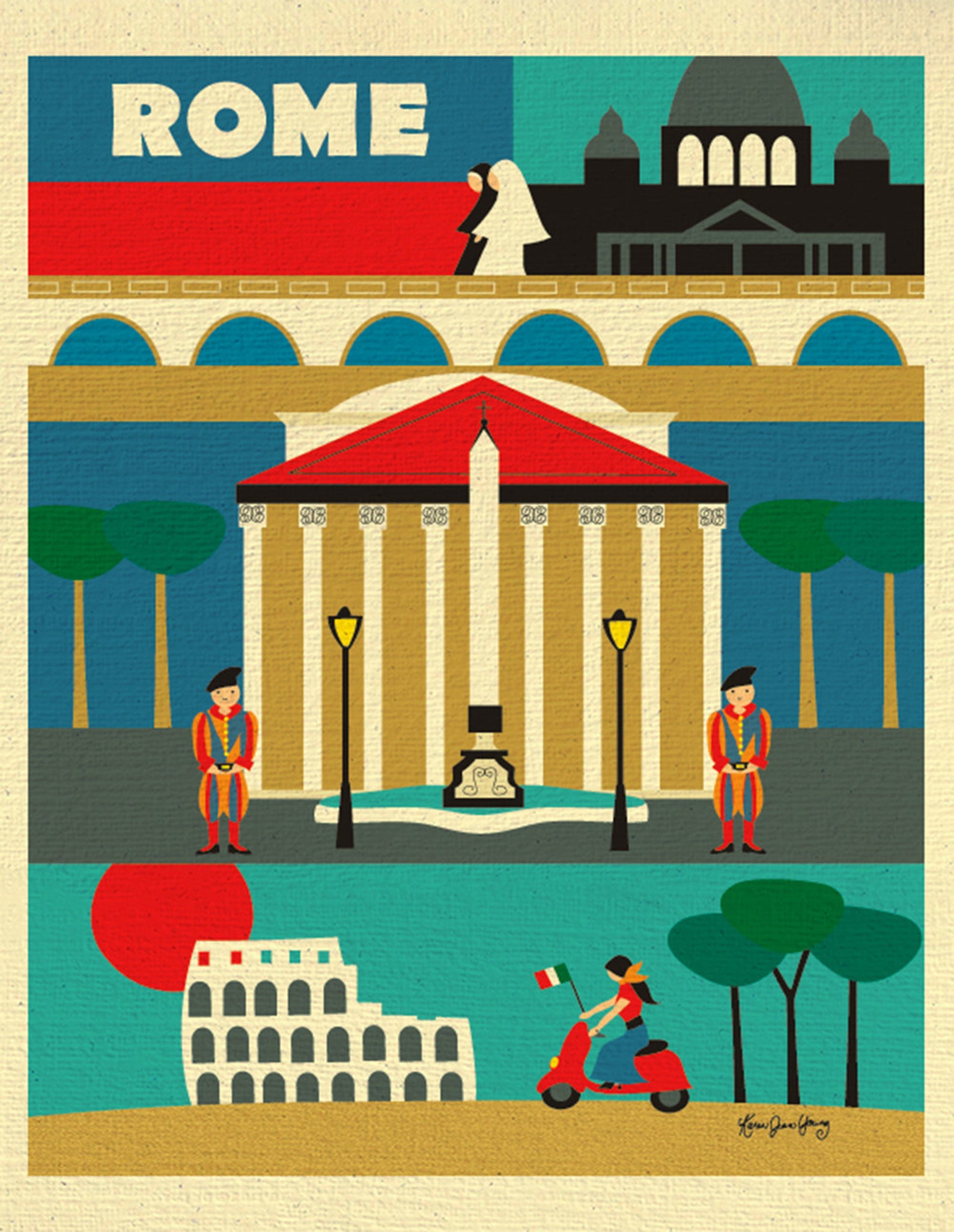 Rome Print Rome Wall Art Italy Travel Poster Rome Map Rome | Etsy