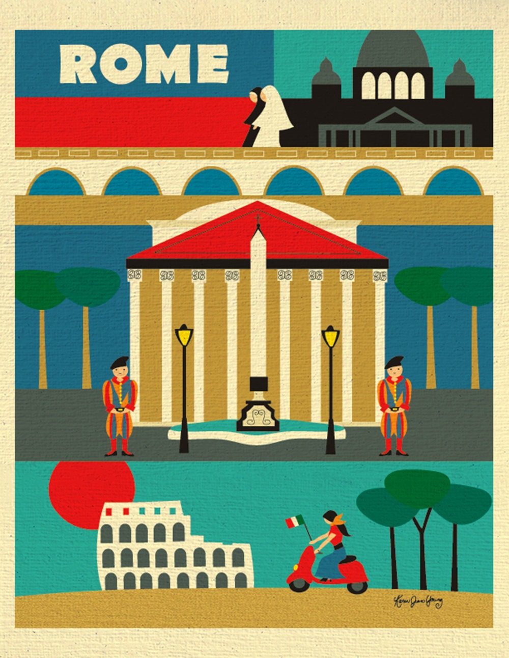 Rome Print Rome Wall Art Italy Travel Poster Rome Map Rome | Etsy