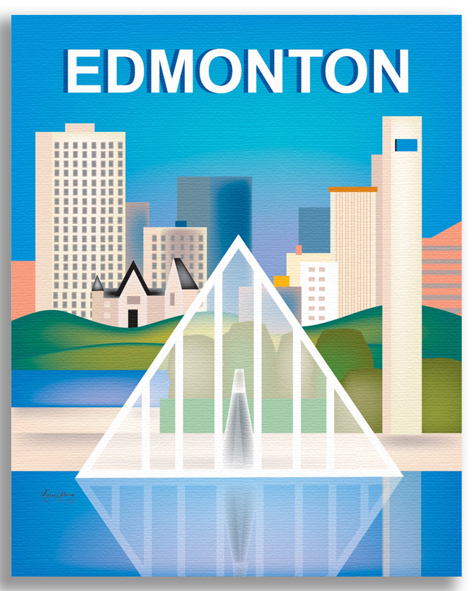 Edmonton Print Edmonton Skyline Edmonton Art Canada Print | Etsy