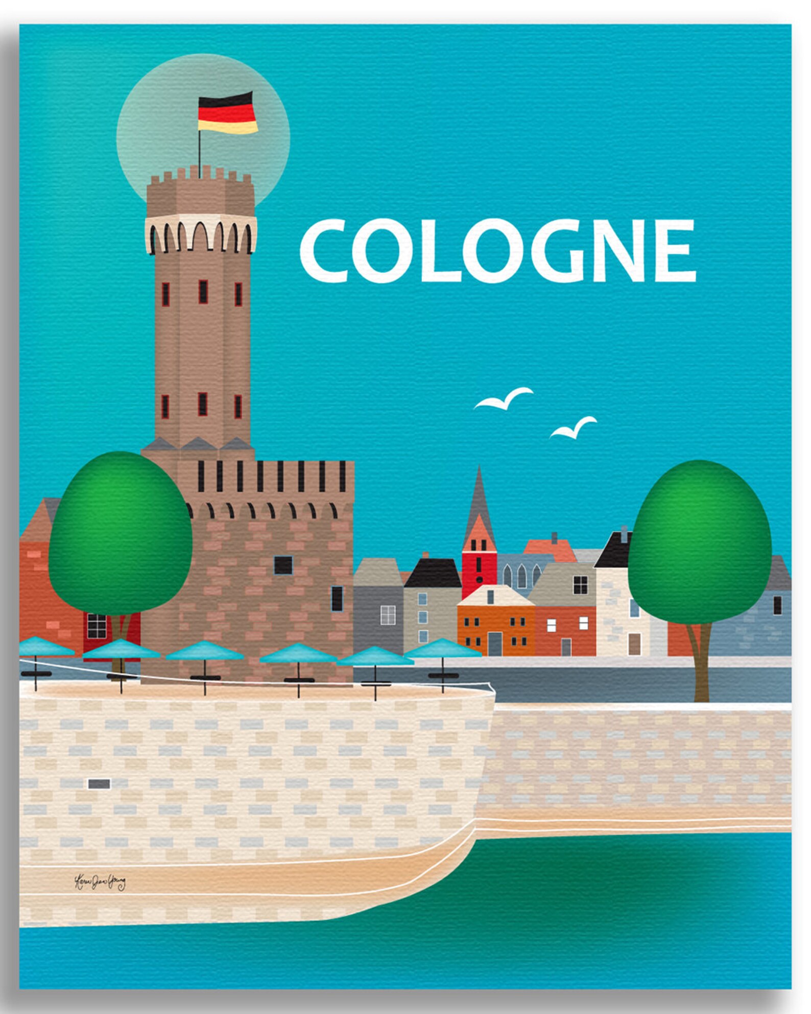 Cologne Skyline Print Cologne Germany Art Cologne Print - Etsy