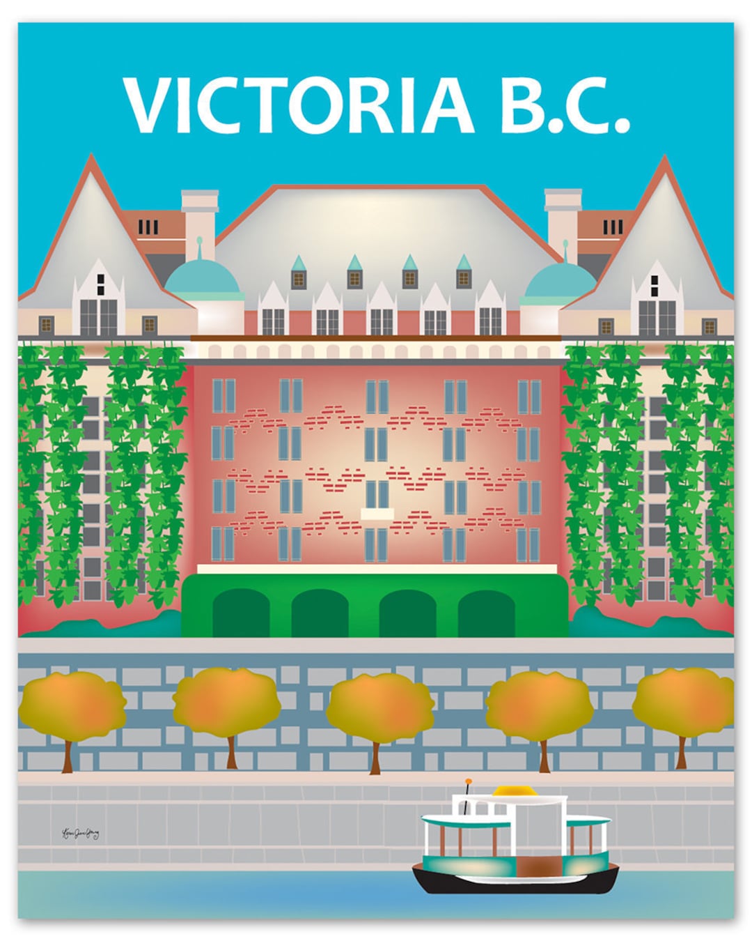 Victoria Print, Victoria B.C. Skyline, Victoria B.C. Art, Canada Print ...