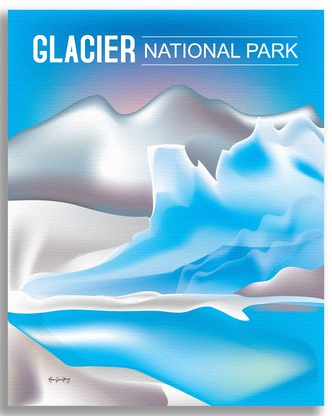 Glacier National Park Poster National Park Art Montana - Etsy