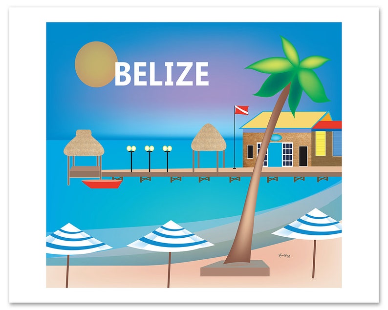 Belize Art, Belize Print, Belize Wall Art, Belize Traveler's Art Gift ...