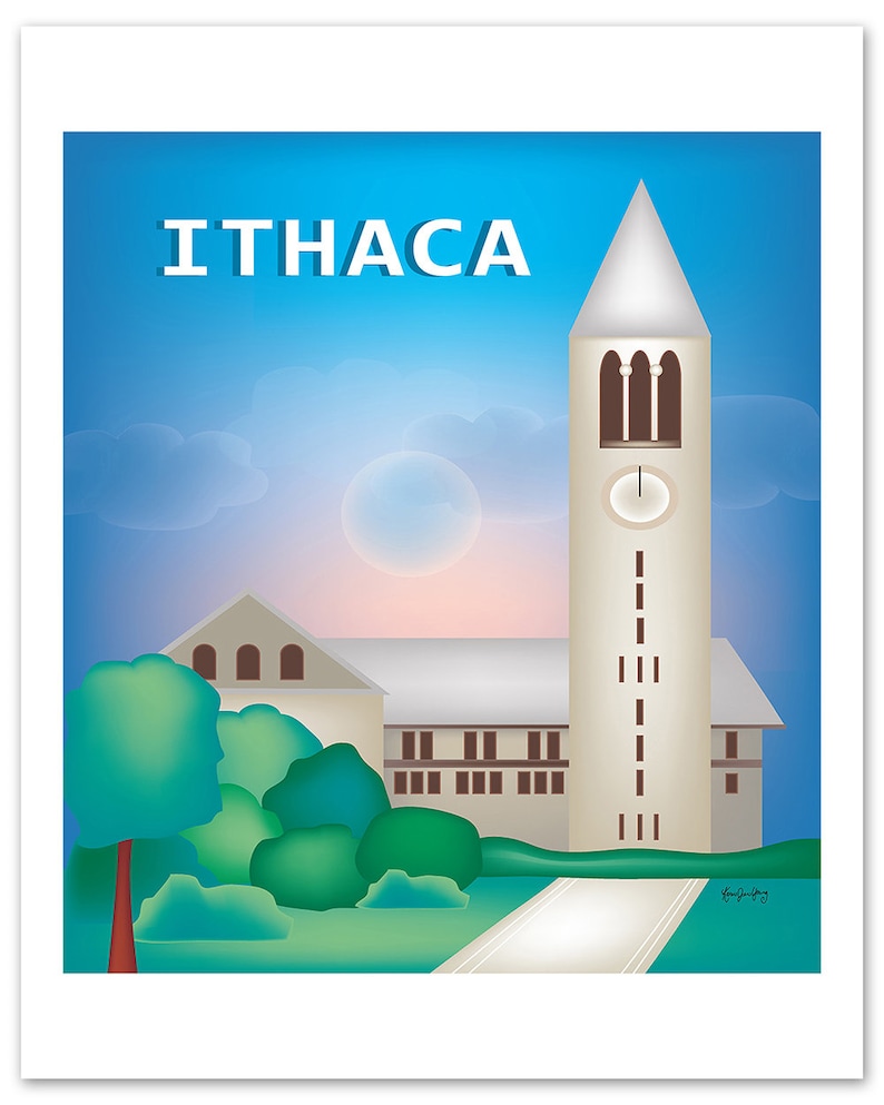 Ithaca NY Print Ithaca Ny Artwork Ithaca Art Cornell - Etsy