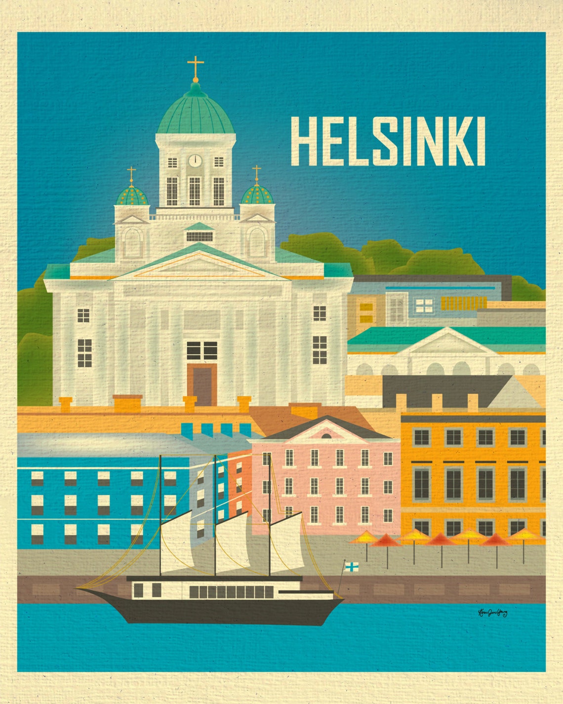 Helsinki Art, Helsinki Skyline Print, Finland Wall Art, Helsinki ...