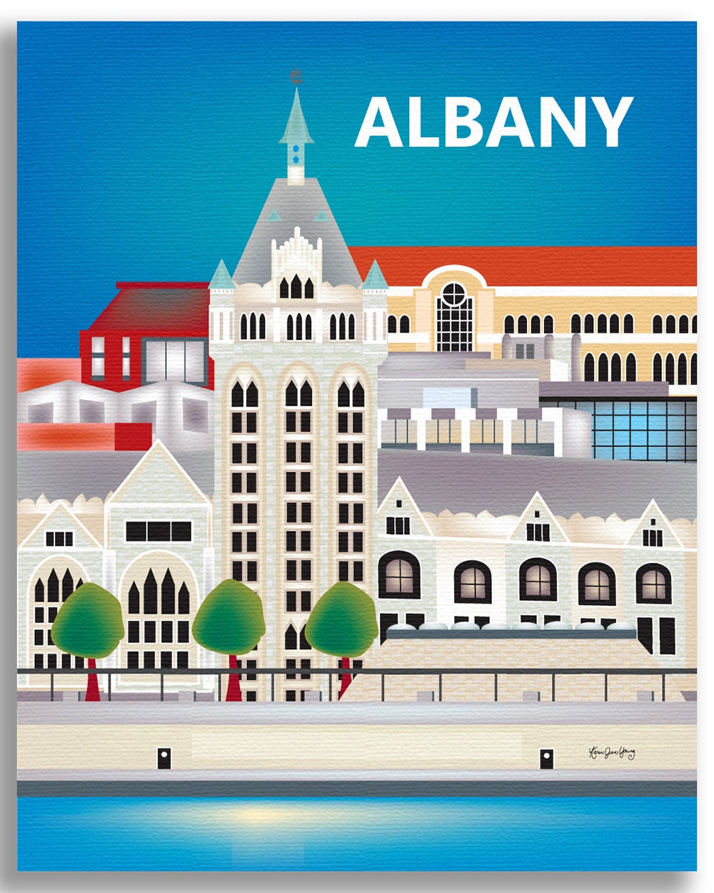 Albany Skyline Art Albany Ny Print Albany Wall Art Albany - Etsy Australia