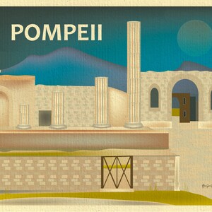 Pompeii Print, Mount Vesuvius Print, Pompeii Art, Pompeii Italy ...