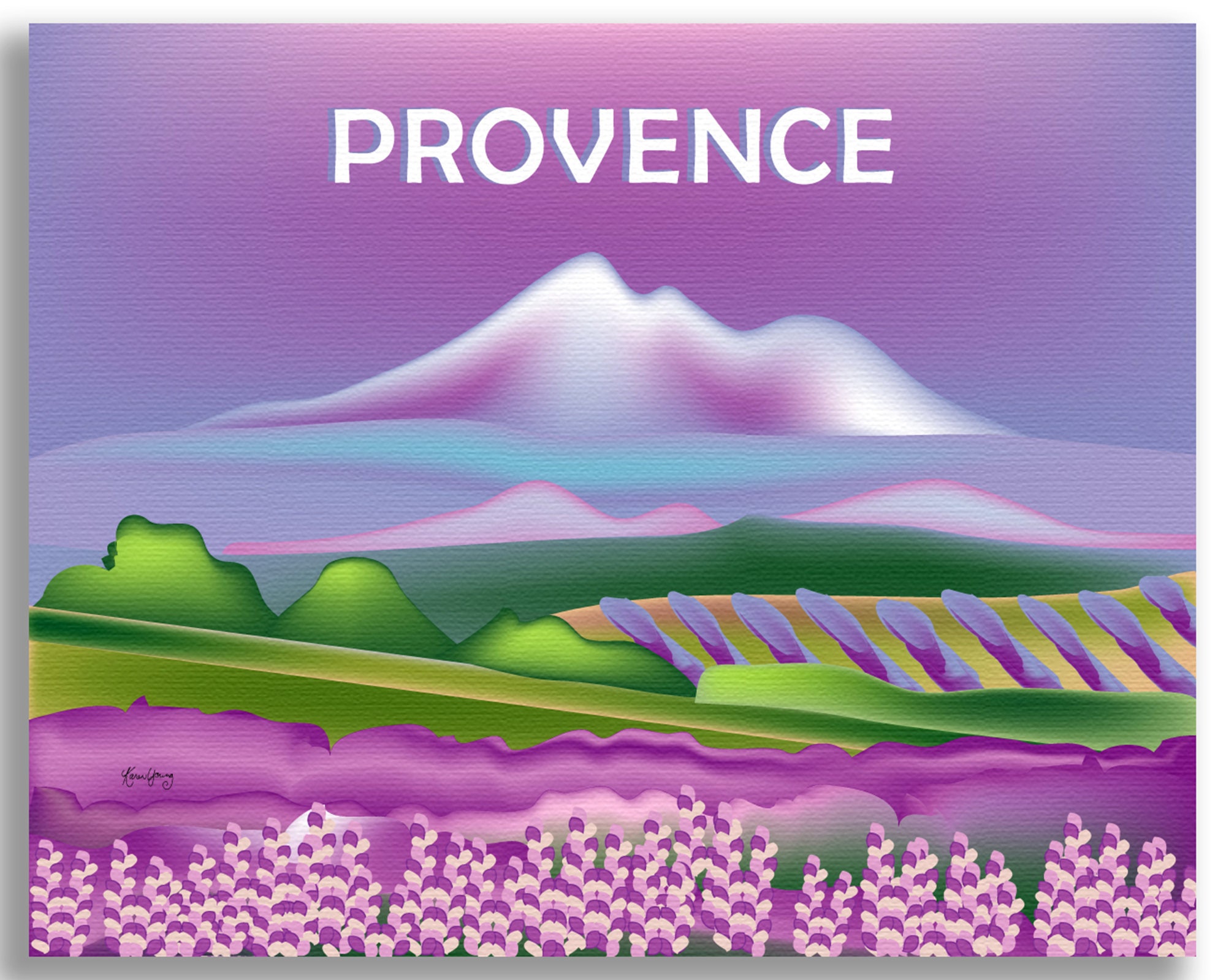 Provence Skyline Print, Provence France Art, Provence Print, Alps ...