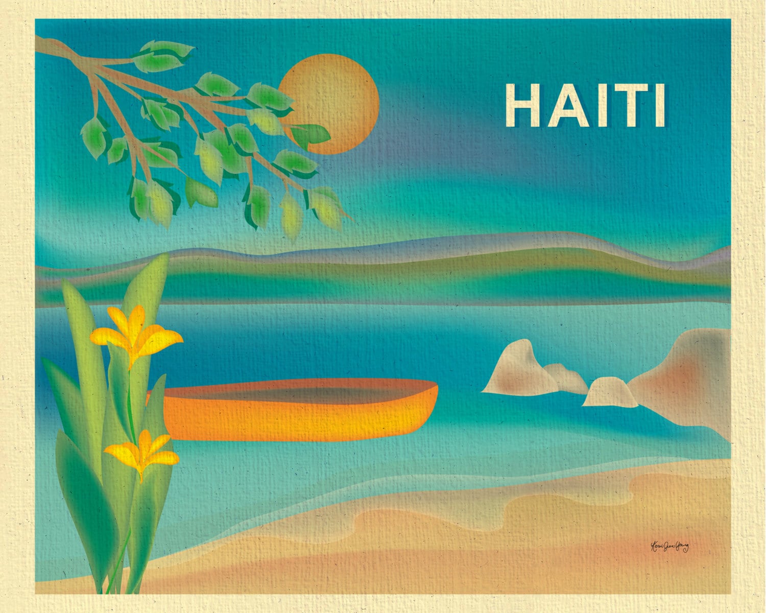 Haiti Art Haiti Map Haiti Travel Art Print Retro Caribbean - Etsy