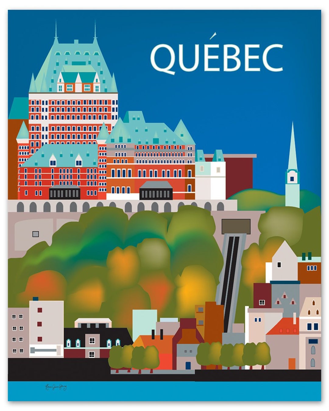 Quebec Print, Quebec Skyline, Quebec Art, Canada Print, Quebec Giclee ...
