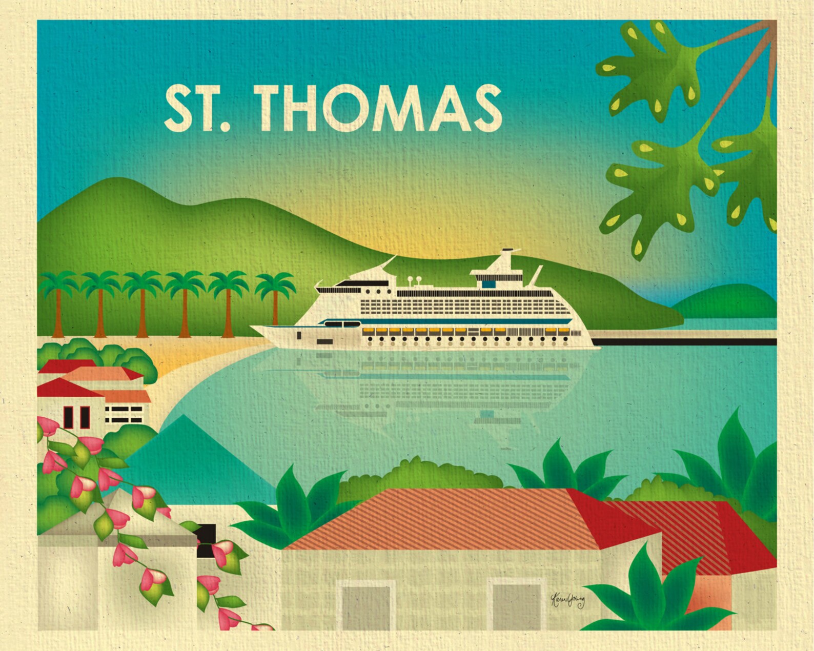 St. Thomas Skyline Print St. Thomas Wall Art St. Thomas - Etsy