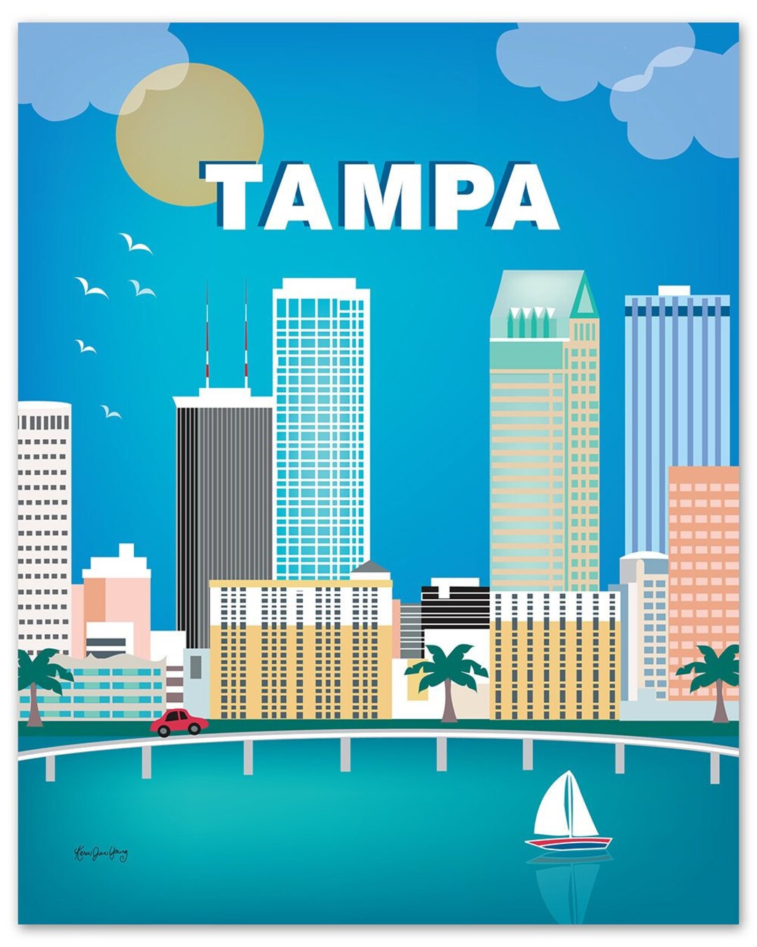 Tampa Print,tampa Wall Art, Florida Skyline, Loose Petals Wall Art ...