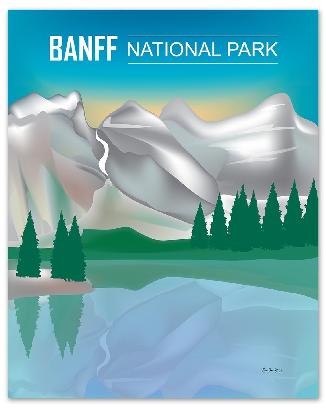 Banff National Park Poster National Park Art Canada Travel | Etsy