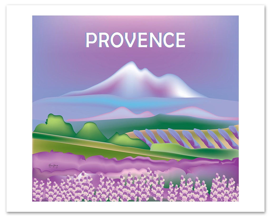 Provence Skyline Print, Provence France Art, Provence Print, Alps ...