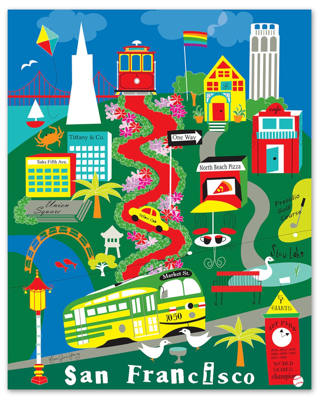 San Francisco Map Art, San Francisco Print, SF Poster, San Francisco ...