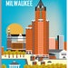 Milwaukee Print Skyline Art, Milwaukee Map, Milwaukee Wall Art ...