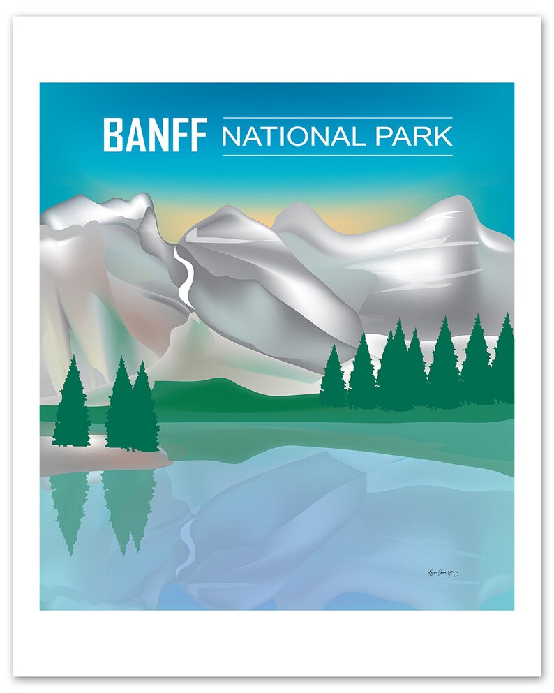 Banff National Park Poster, National Park Art, Canada Travel Poster ...