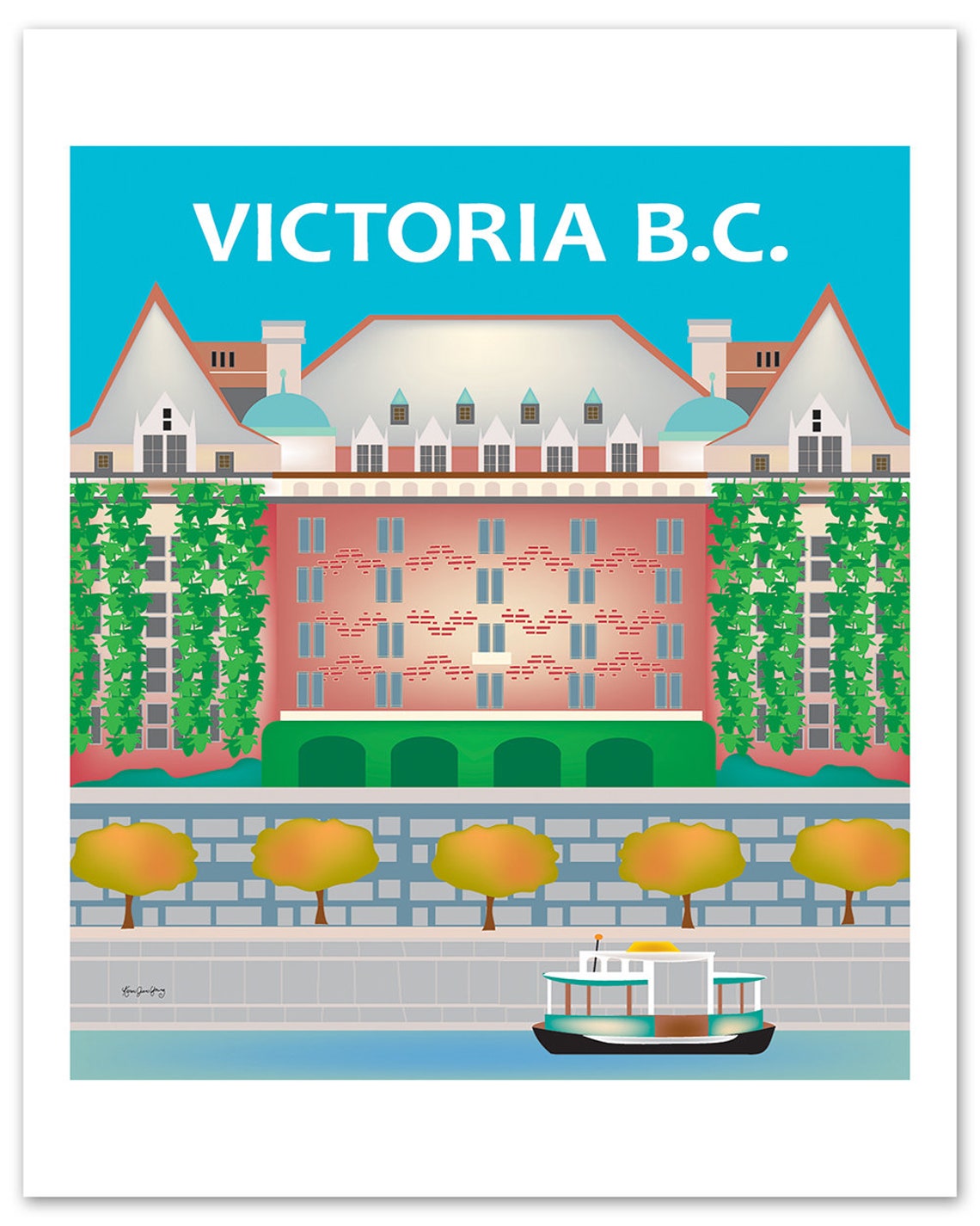 Victoria Print Victoria B.C. Skyline Victoria B.C. Art | Etsy