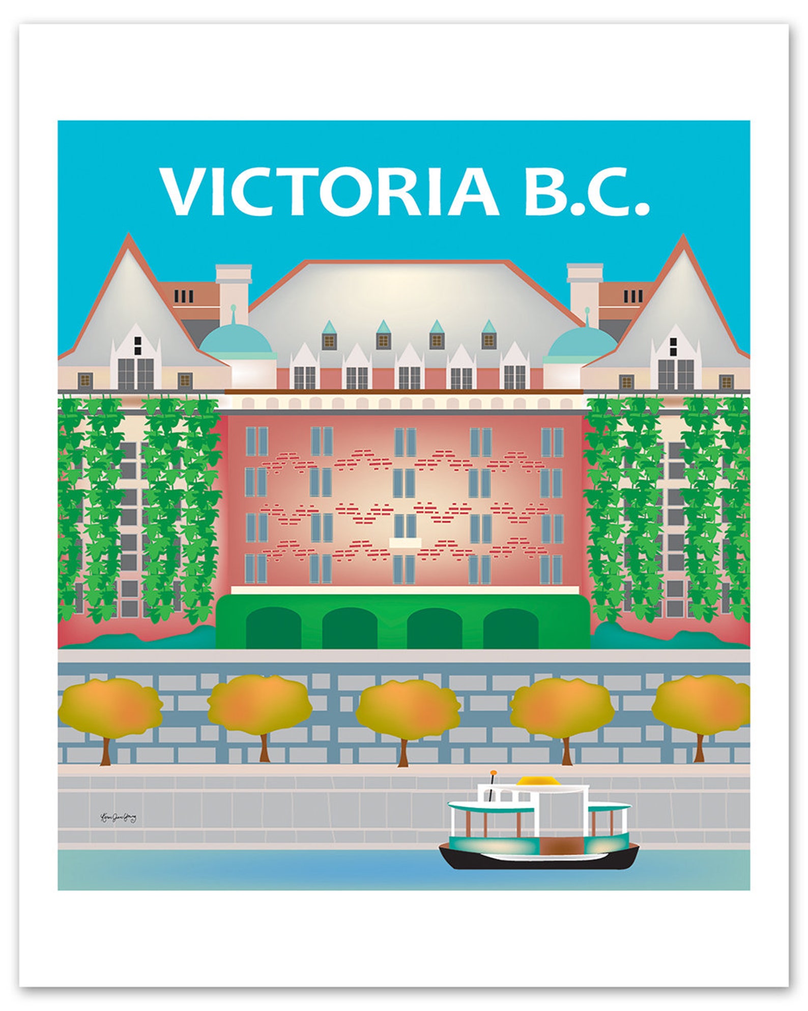 Victoria Print Victoria B.C. Skyline Victoria B.C. Art | Etsy