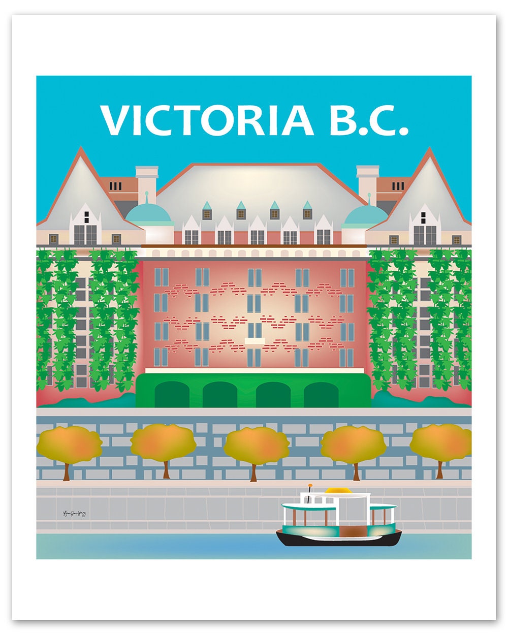 Victoria Print Victoria B.C. Skyline Victoria B.C. Art | Etsy