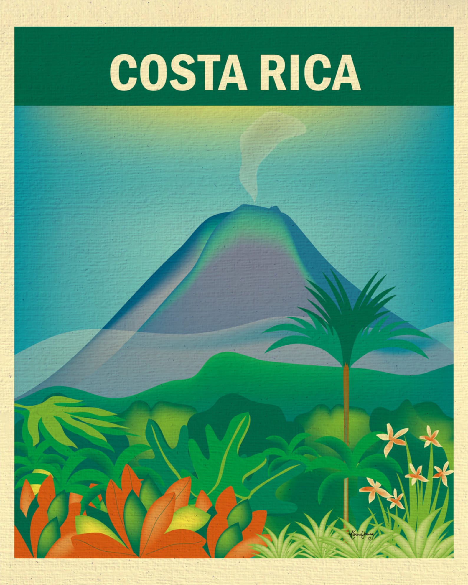 Costa Rica Art Costa Rica Map Costa Rica Print Costa Rica - Etsy