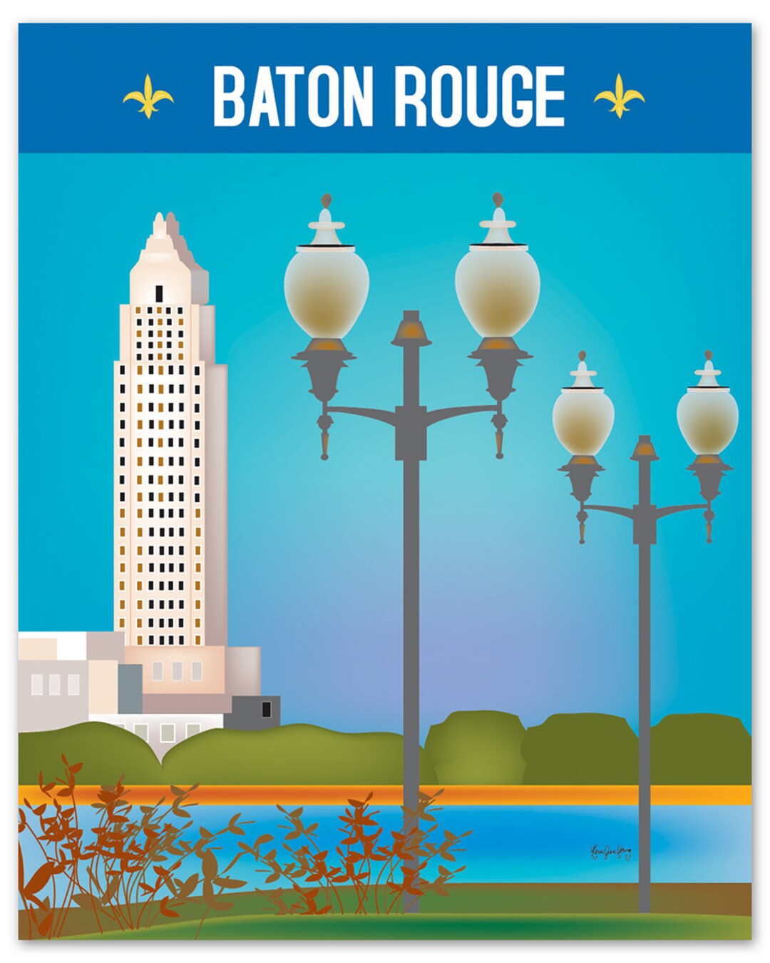Baton Rouge Print, Baton Rouge LA Art, Baton Rouge Map, the Louisiana ...