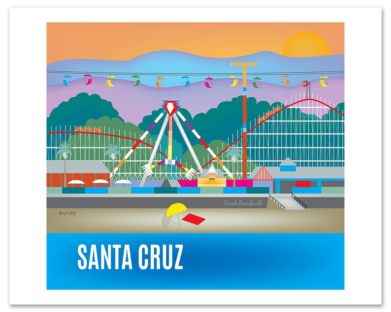 Santa Cruz Print Santa Cruz Wall Art Santa Cruz Travel - Etsy